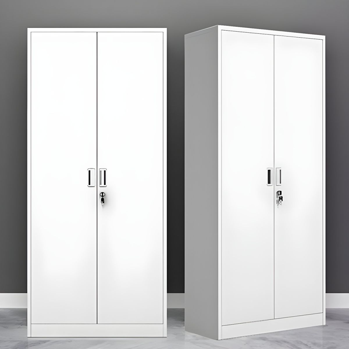 2-Door Vertical Metallic Cabinet - Furniture Mart | Office cabinets