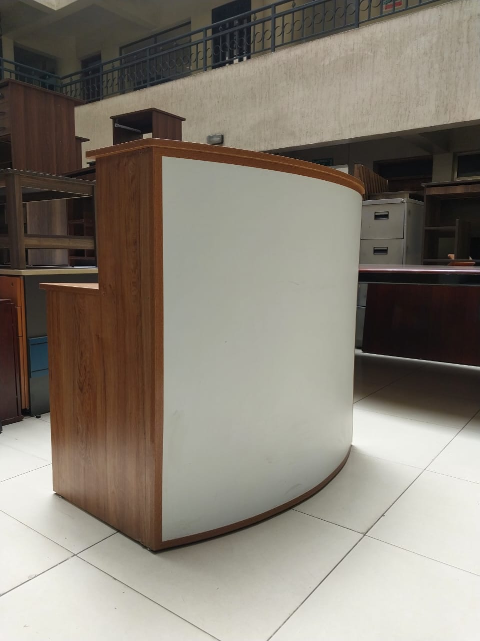 Curved office reception desk - Furniture Mart | Tables